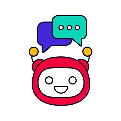 Chatbot With Speech Bubbles Color Icon Robot Web Pictogram Png And