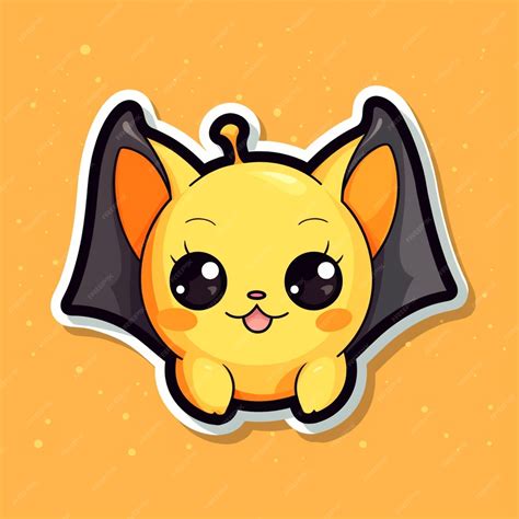 Premium Ai Image Cartoon Pikachu With A Bat On A Yellow Background Generative Ai