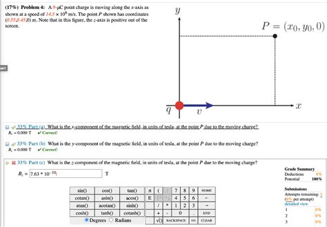 Solved 17 Problem 4 A 9 μc Point Charge Is Moving