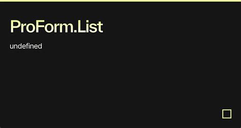 ProForm List Codesandbox