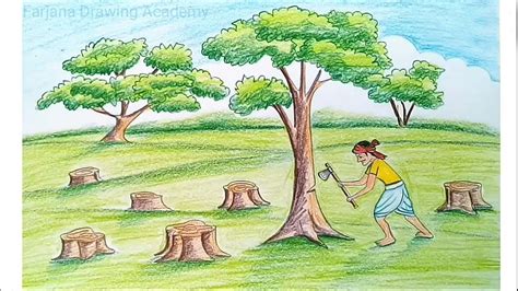 Deforestation Pencil Drawing