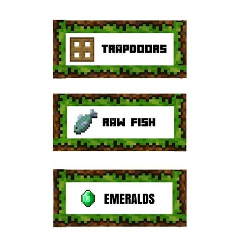 Minecraft Birthday Party Food Labels Printables Artofit