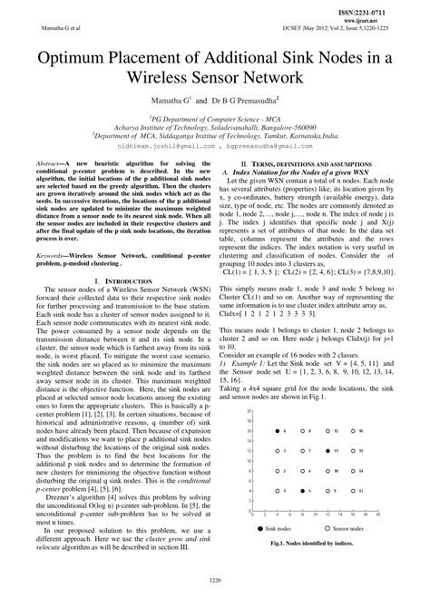 Pdf Optimum Placement Of Additional Sink Nodes In A Wireless Sensor