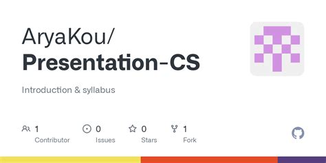 Github Aryakoupresentation Cs Introduction And Syllabus