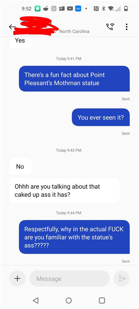 Was Gonna Share Some Facts With My Girlfriend About A Mothman Statue And R Texts