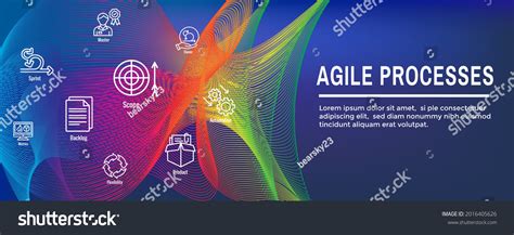 Agile Scrum Process Development Icon Set เวกเตอร์สต็อก ปลอดค่า