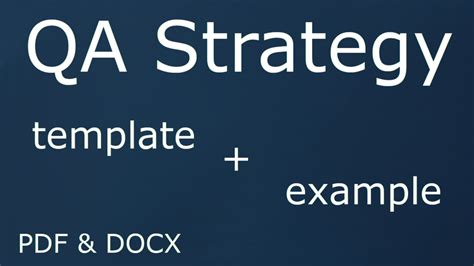 Qa Testing Strategy Template Example Editable Document Pdf And Docx