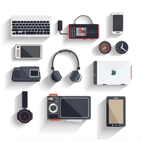 Premium Vector A Collection Of Electronic Devices Including A