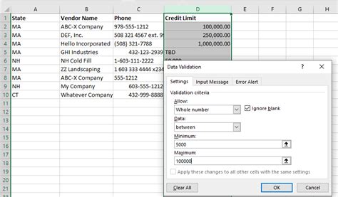 Validating Numeric Fields In Excel