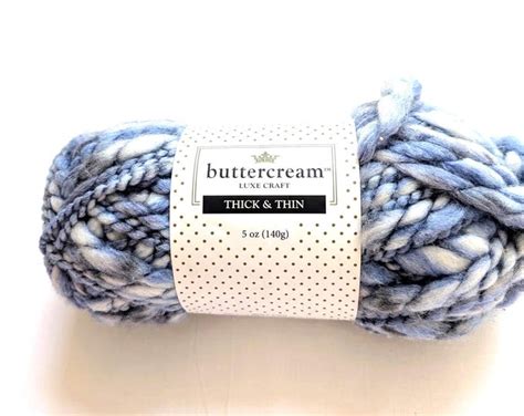 Super Bulky Blue Wool Blend Yarn Buttercream Luxe Craft 92 Yds Etsy