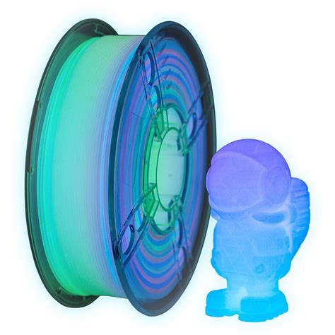glow in the dark filament 1 75mm glow milticolor 3d printed 1kg pla