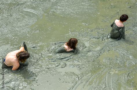 natural volcano mud bath Stock Photo | Adobe Stock