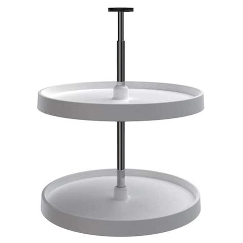 Rev A Shelf 2 Shelf White 20 In Lazy Susan Full Circle Polymer 3072 20 11 52 The Home Depot