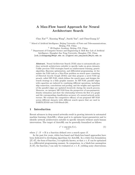 Pdf A Max Flow Based Approach For Neural Architecture Search