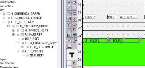 oraclereports how to properly align objects inside frame in oracle