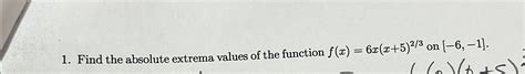 Solved Find The Absolute Extrema Values Of The Function