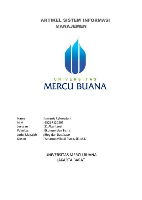 Artikel Blog Dan Database Pertemuan 15 Docx