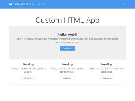 Create A Custom Html App Template