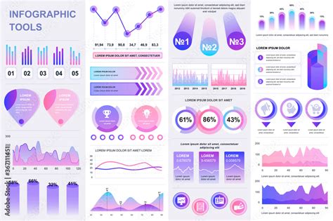 Bundle Infographic Ui Ux Kit Elements Different Charts Diagrams