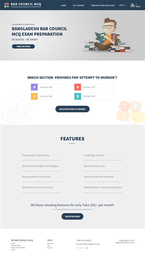 MCQ Exam Website UX UI Design Behance