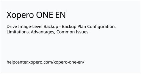 drive image level backup backup plan configuration limitations