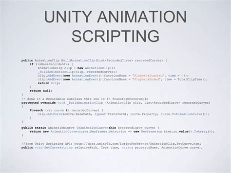 unity 3d runtime animation generation ppt