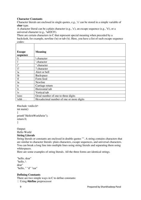 Notes On C Programming Notes Learnpick India