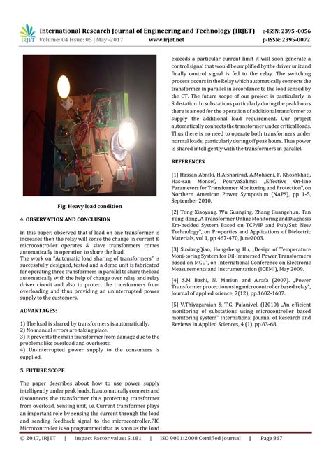 Distribution And Load Sharing Of Transformer Automatically By Using