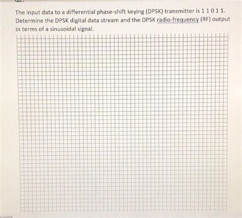 Solved The Input Data To A Differential Phase Shift Keying