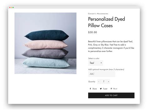 adding line item properties for personalization to your shopify site