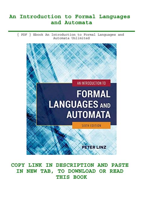 Pdf Ebook An Introduction To Formal Languages And Automata Unlimited