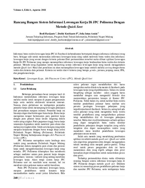 Pdf Rancang Bangun Sistem Informasi Lowongan Kerja Berbasis Web Menggunakan Framework Codeigniter