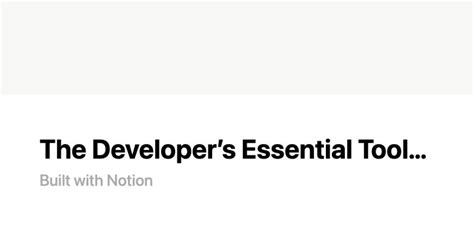 Zaheer Khan On Linkedin The Developers Essential Toolkit A