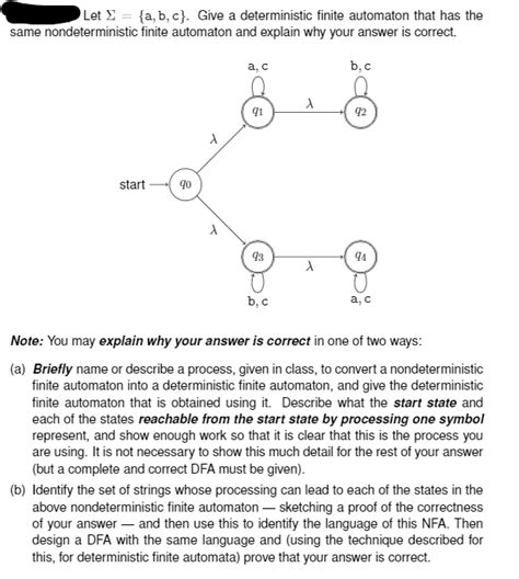 Solved Let I {a B C} Give A Deterministic Finite