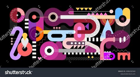Geometric Style Vector Illustration Colored Flat Stock Vector Royalty