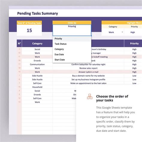 Digital To Do List Google Sheets Template Babe Planner Productivity Task Planner ADHD Planner