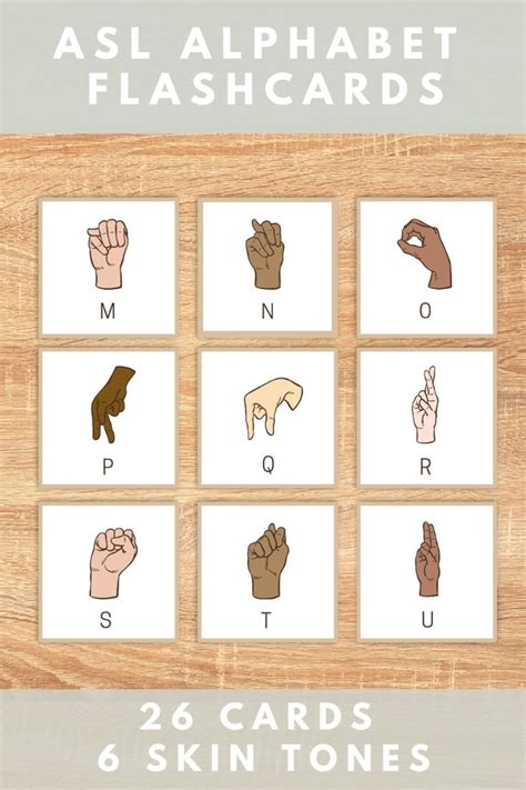 Sign Language Alphabet Flashcards Printable American Sign Language