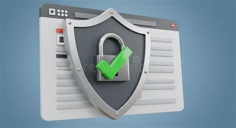 Secured Website Browser With Shield And Padlock For Online Protection Stock Illustration
