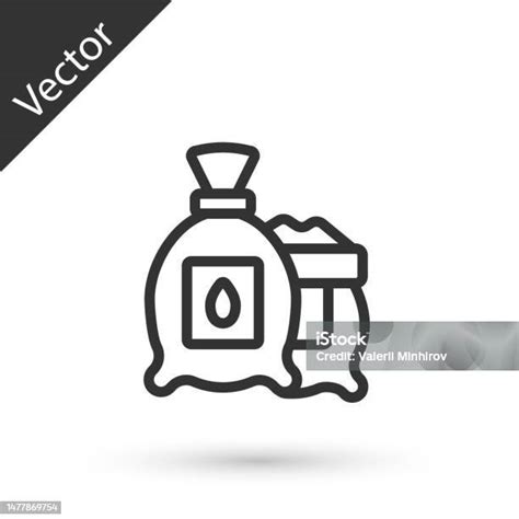 흰색 배경에 격리 된 특정 식물 아이콘의 씨앗으로 가득 찬 회색 라인 팩 벡터 0명에 대한 스톡 벡터 아트 및 기타 이미지 0명 가방 곡초류 Istock