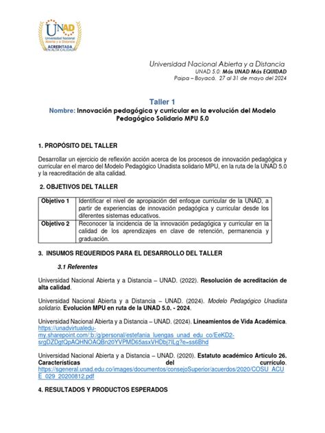 Guía Taller 1 Encuentro De Líderes Pdf Enseñando Innovación