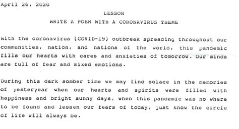 A Poem About The Coronavirus — Prison Journalism Project