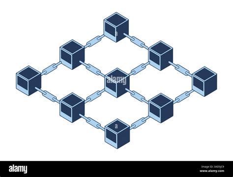 Illustration Of Interconnected Blocks Forming A Chain Representing Conceptual Blockchain