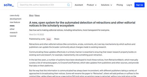 a new open system for the automated detection of retractions and other