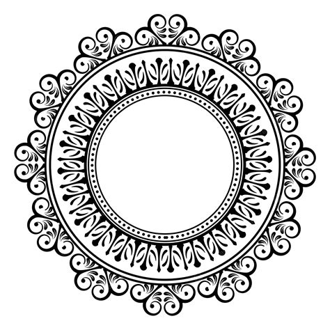 원 액자 화려한 블랙 원 화려한 장식 Png 일러스트 및 Psd 이미지 무료 다운로드 Pngtree