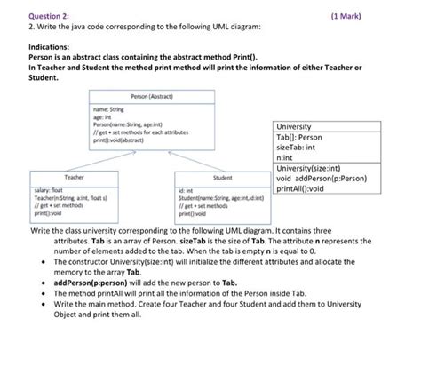 Solved Question 2 2 Write The Java Code Corresponding To