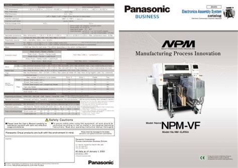 NPM SERIES Panasonic Factory Automation Company PDF Catalogs Technical Documentation