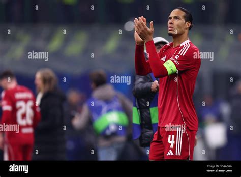Virgil Van Dijk Of Liverpool Fc Celebrates At The End Of The Uefa