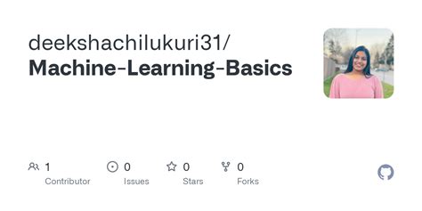 GitHub Deekshachilukuri Machine Learning Basics