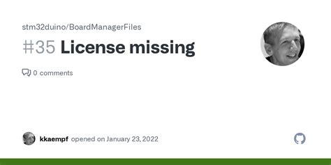 license missing · issue 35 · stm32duino boardmanagerfiles · github