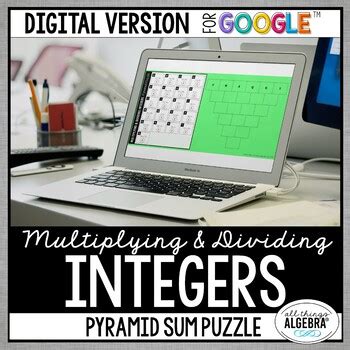 Multiplying Dividing Integers Pyramid Sum Puzzle GOOGLE SLIDES VERSION